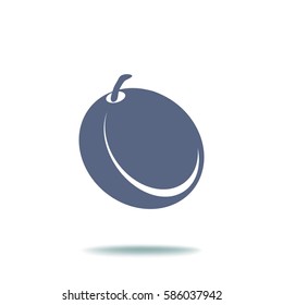 Flat Icon Plum Stock Vector (Royalty Free) 586037942 | Shutterstock