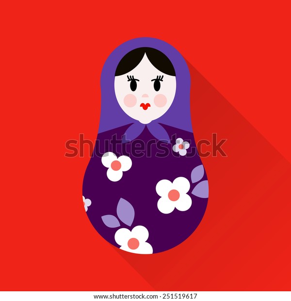 Flat Icon Russian Doll Matryoshka Long Stock Vector (Royalty Free ...