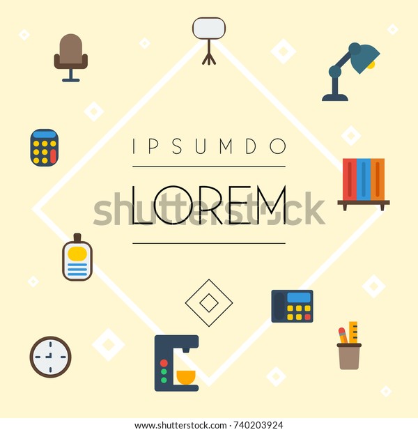 Flat Icons Identification Board Stand Watch Stock Vector (Royalty Free ...
