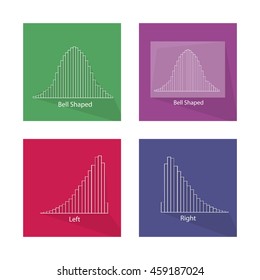 Flat Icons Illustration Set Gaussian Bell Stock Vector (Royalty Free ...