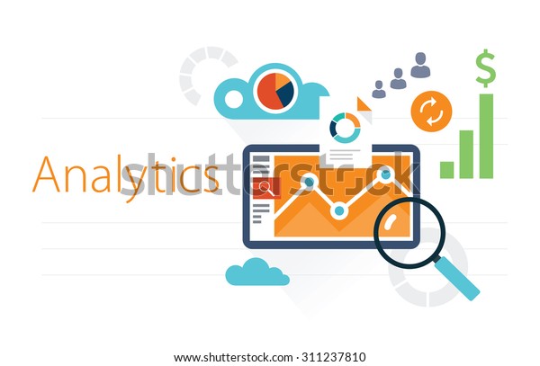 Flat Illustration Analytics On White Background Stock Vector (Royalty ...