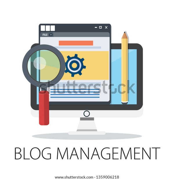 Flat Illustration Blog Modern Vector Icon Stock Vector (Royalty Free ...