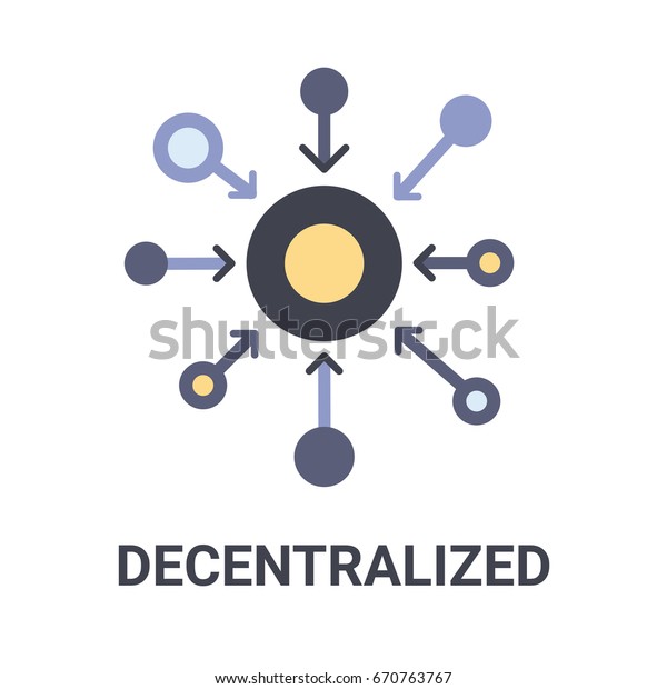Flat Illustration Blue Decentralized Icon Stock-Vektorgrafik ...