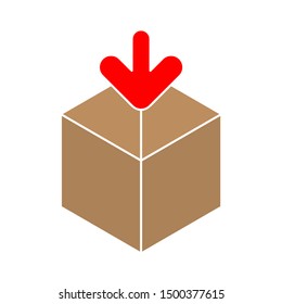 Flat Illustration Box Arrow Pointing Vector Stock Vector (Royalty Free ...