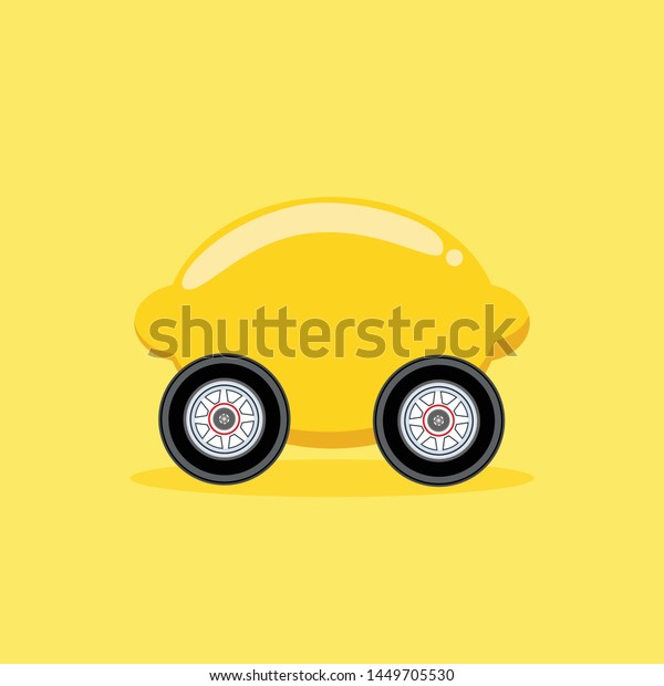 Flat Illustration Design Lemon Car Stock Vector (Royalty Free) 1449705530
