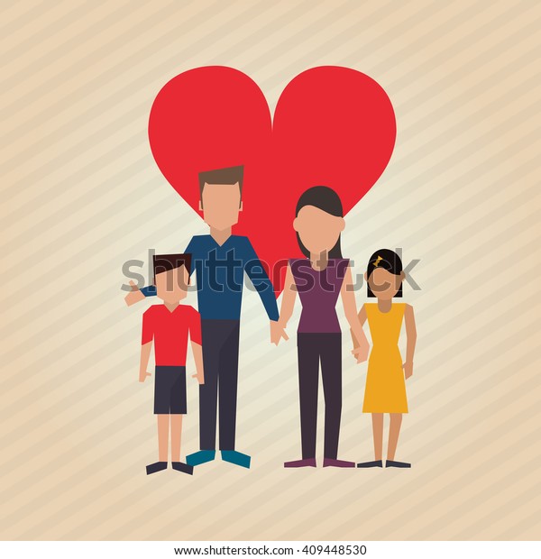 Flat Illustration Family Design Stock Vector (Royalty Free) 409448530