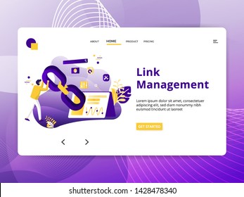 Flat Illustration Link Management Concept Search Stock Vector (Royalty ...