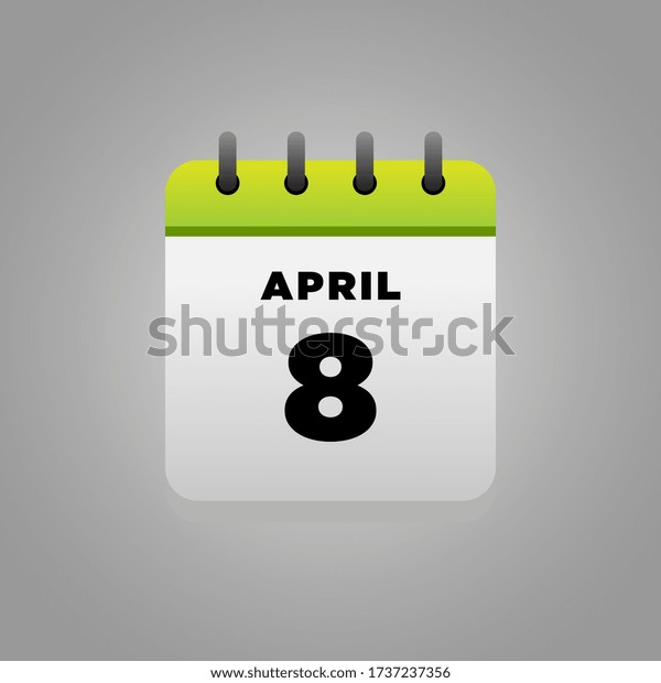 Flat Illustration Vector April Calendar Daily Stock Vector (Royalty ...