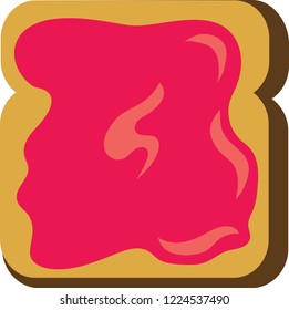 Flat Image Toast Jelly On Plain Stock Vector (Royalty Free) 1224537490 ...
