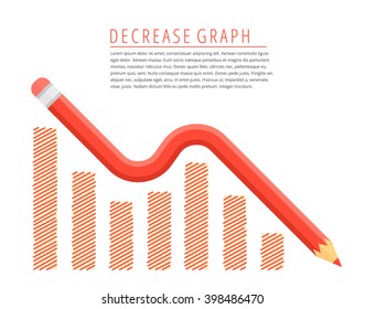Flat Infographic Reduction Business Concept Red Stock Vector (Royalty ...