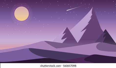 Flat Landscape Design Vector Illustration Sand Stock Vector (Royalty ...