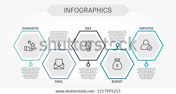 Flat Line Vector Illustration Infographic Template Stock Vector ...