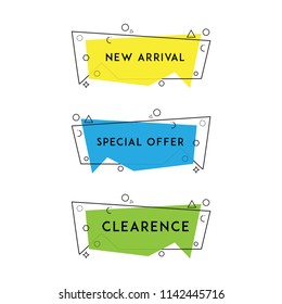 Flat Linear Promotion Ribbon Banner Scroll Stock Vector (Royalty Free ...