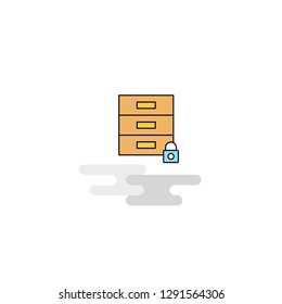 Flat Locked Cupboard Icon Vector Stock Vector (Royalty Free) 1291564306
