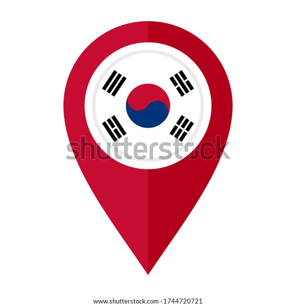 Flat Map Marker Icon South Korea Stock Vector (Royalty Free) 1744720721 ...