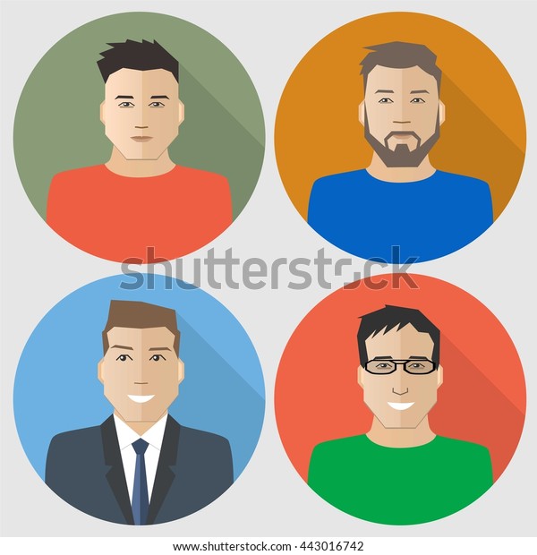 Flat Men Icons Four Different Images Stock Vector (Royalty Free ...