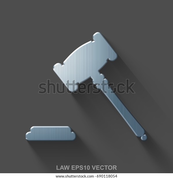 Flat Metallic Law 3d Icon Polished Stock Vector (Royalty Free ...