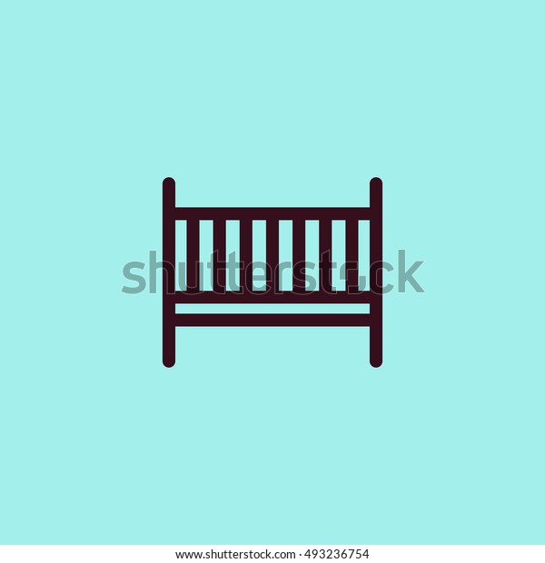 Flat Modern Cot Icon Lline Web Stock Vector (Royalty Free) 493236754 ...