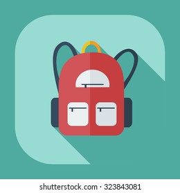 Flat Modern Design Shadow Icon Backpack Stock Vector (Royalty Free ...