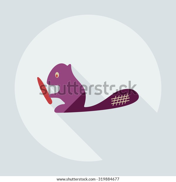 Flat Modern Design Shadow Icons Beaver Stock Vector (Royalty Free ...