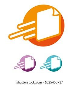Flat Modern Quick Fast Paper Logo Stock Vector (Royalty Free ...