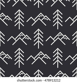 Flat Monochrome Vector Seamless Nordic Motif Stock Vector (Royalty Free ...