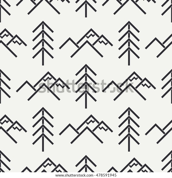 Flat Monochrome Vector Seamless Nordic Motif Stock Vector (Royalty Free ...