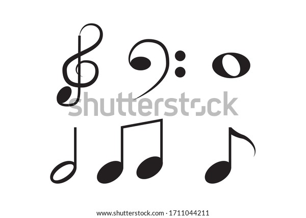 Flat Musical Notes Sign Tone Vector Stock Vector (Royalty Free ...