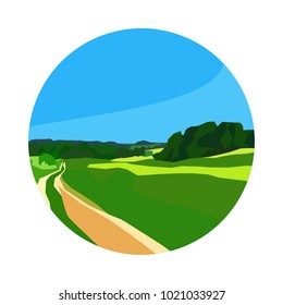 Flat Nature Forest Road Icon Vector Stock Vector (Royalty Free ...