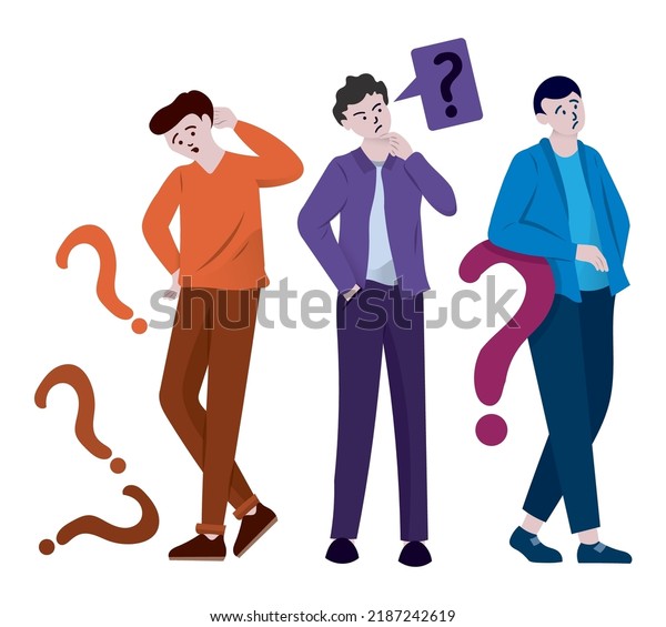 Flat People Group Asking Questions Questioning Stock Vector (Royalty ...