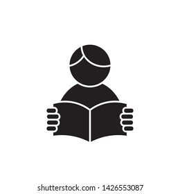 Flat People Reading Icon Symbol Sign Stock Vector (Royalty Free) 1426553087