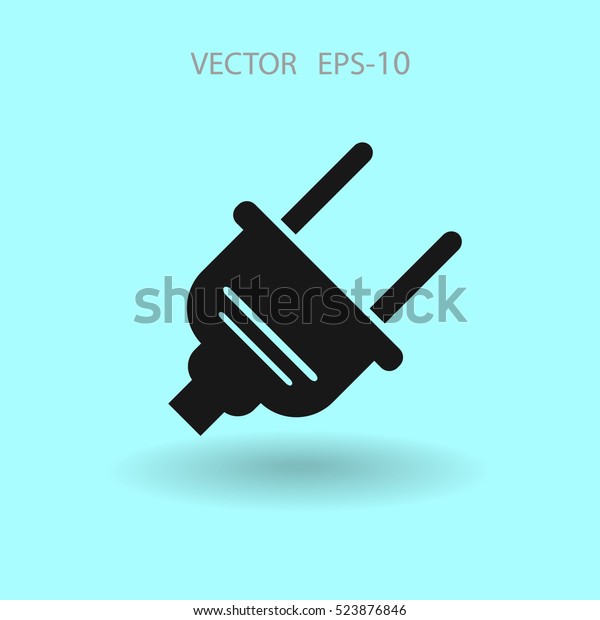 Flat Power Plug Vector Icon Stock Vector (Royalty Free) 523876846 ...