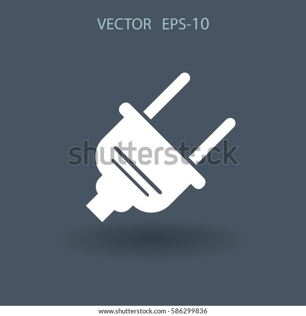Flat Power Plug Vector Icon Stock Vector (Royalty Free) 586299836