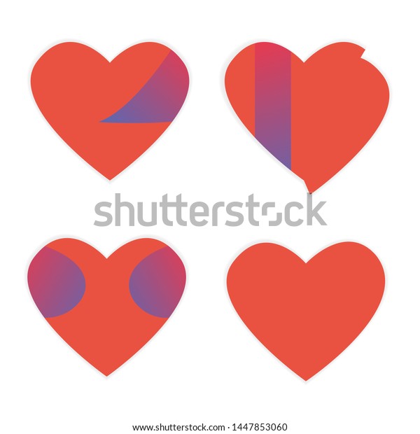 Flat Red Heart Love Vector Stock Vector (Royalty Free) 1447853060 ...