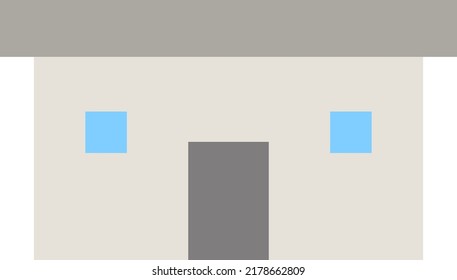 Flat Roof House Isolated Vector Illustration Stock Vector (Royalty Free ...