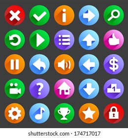 Flat Round Game Icons Stock Vector (Royalty Free) 174717017 | Shutterstock
