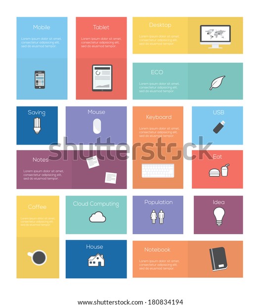 Flat Set Design Elements Infographic Concept Stock Vector (Royalty Free ...