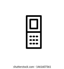 Flat Single Line Phone Icon Symbol Stock Vector (Royalty Free ...