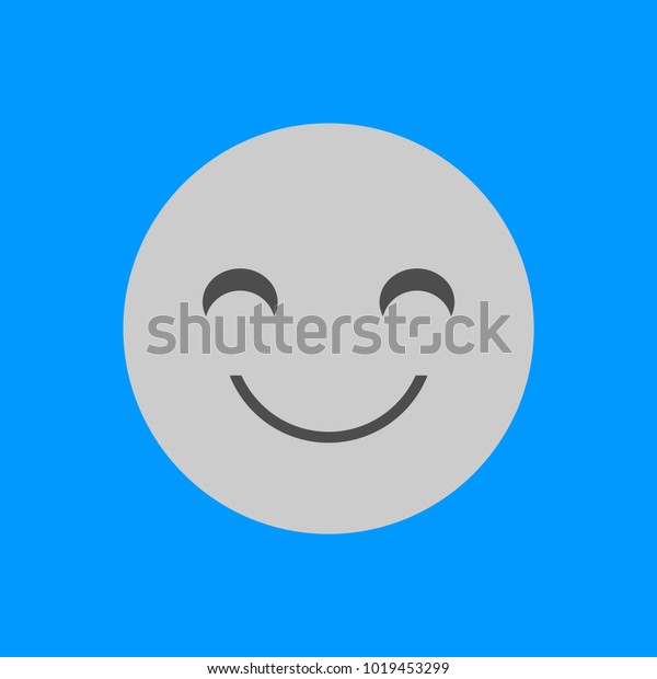 Flat Smile Icon Simple Emoji Stock Vector (Royalty Free) 1019453299 ...