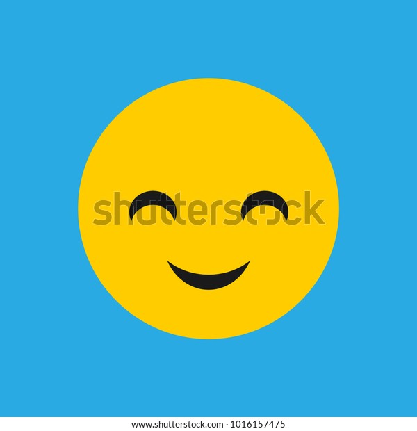 Flat Smile Icon Simple Emoticon Smile Stock Vector (Royalty Free ...