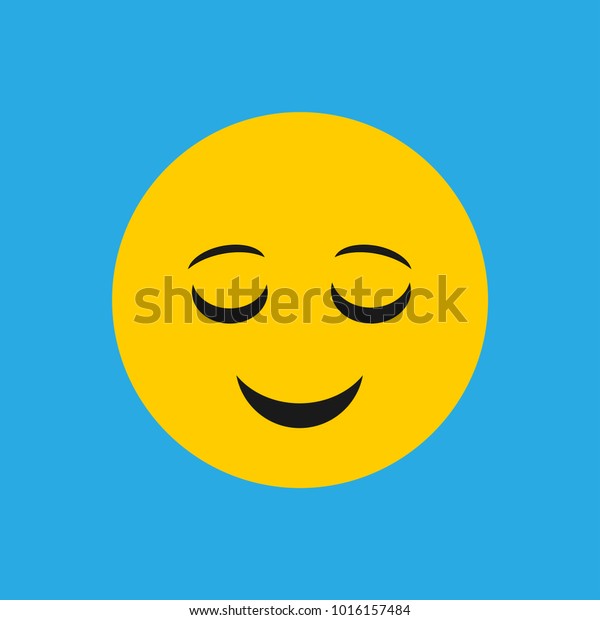Flat Smile Icon Simple Emoticon Smile Stock Vector (Royalty Free ...
