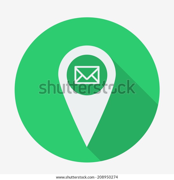 Flat Style Geo Tag Icon Long Stock Vector (Royalty Free) 208950274 ...