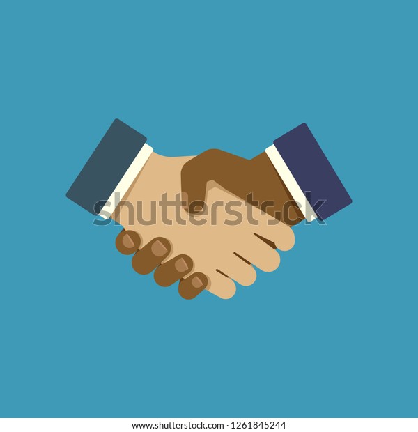 Flat Style Icon Handshake Symbol Friendship Stock Vector (Royalty Free ...