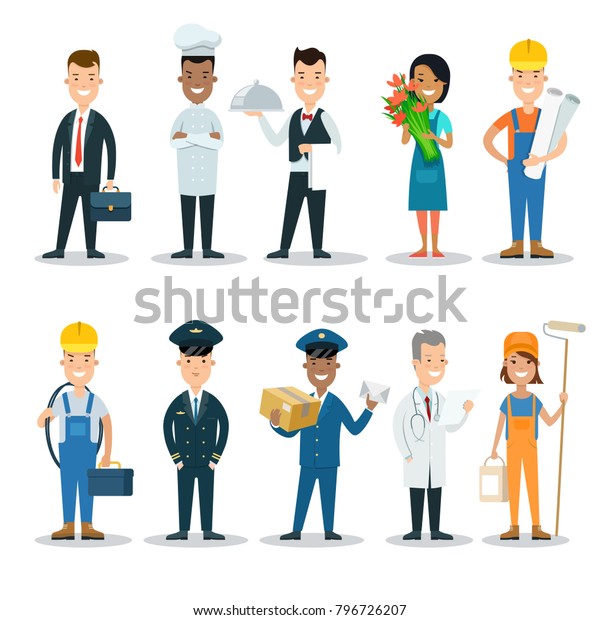 Flat Style Professional People Character Design Stock Vector (Royalty ...