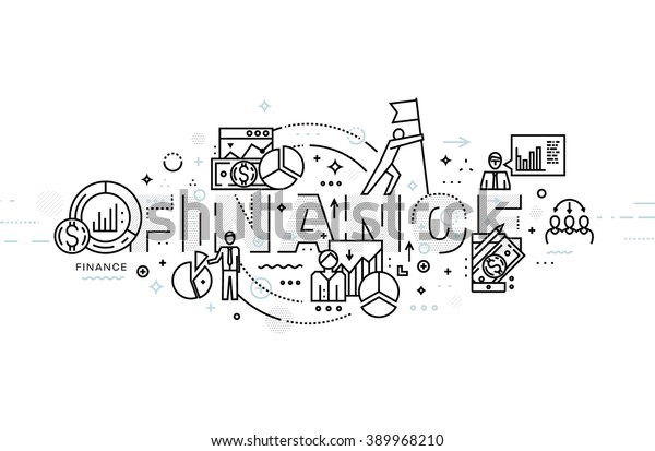 Flat Style Thin Line Art Design Stock Vector (Royalty Free) 389968210 ...