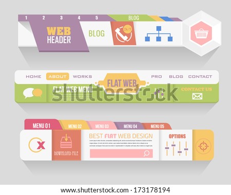 Flat Style Vector Header Horizontal Web Stock Vector (Royalty Free ...