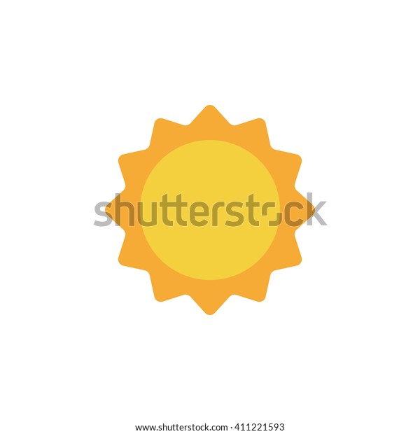 Flat Sun Icon Summer Pictogram Sunlight Stock Vector (Royalty Free ...