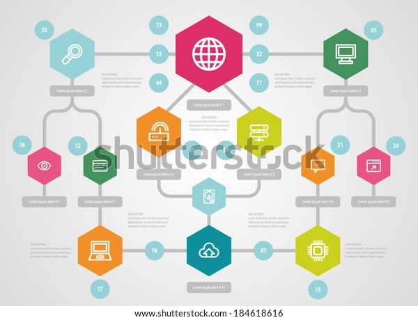 Flat Ui Design Social Network Mapping Stock Vector (Royalty Free ...
