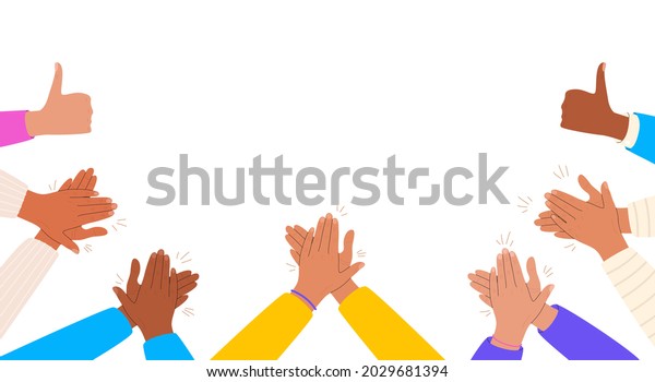 Flat Vector Cartoon Illustration Hands Clapping Stock Vector (Royalty ...