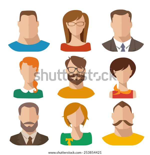 Flat Vector Characters Stock Vector (Royalty Free) 253854421